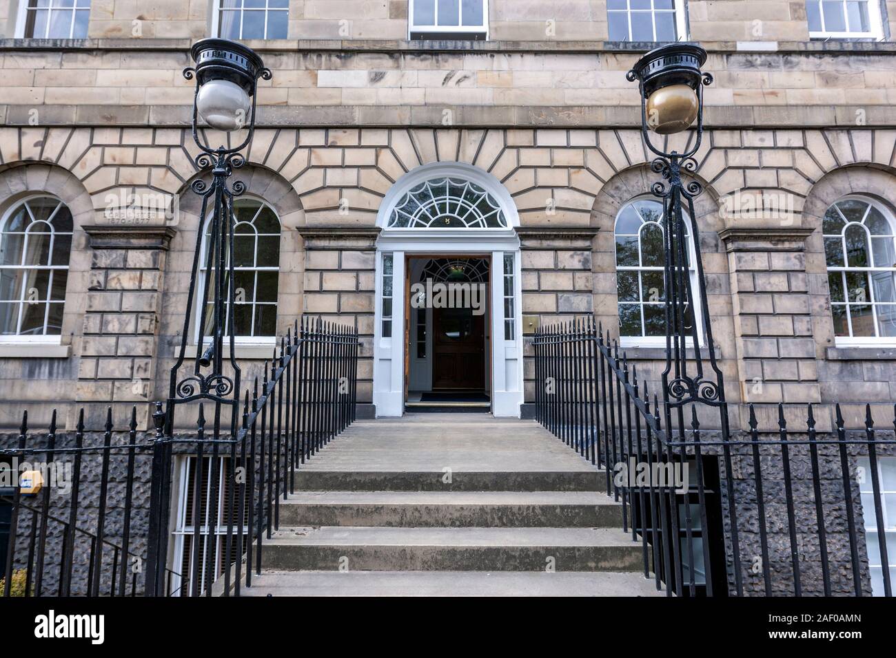 Entrance to a georgian house in moray place hi-res stock photography ...