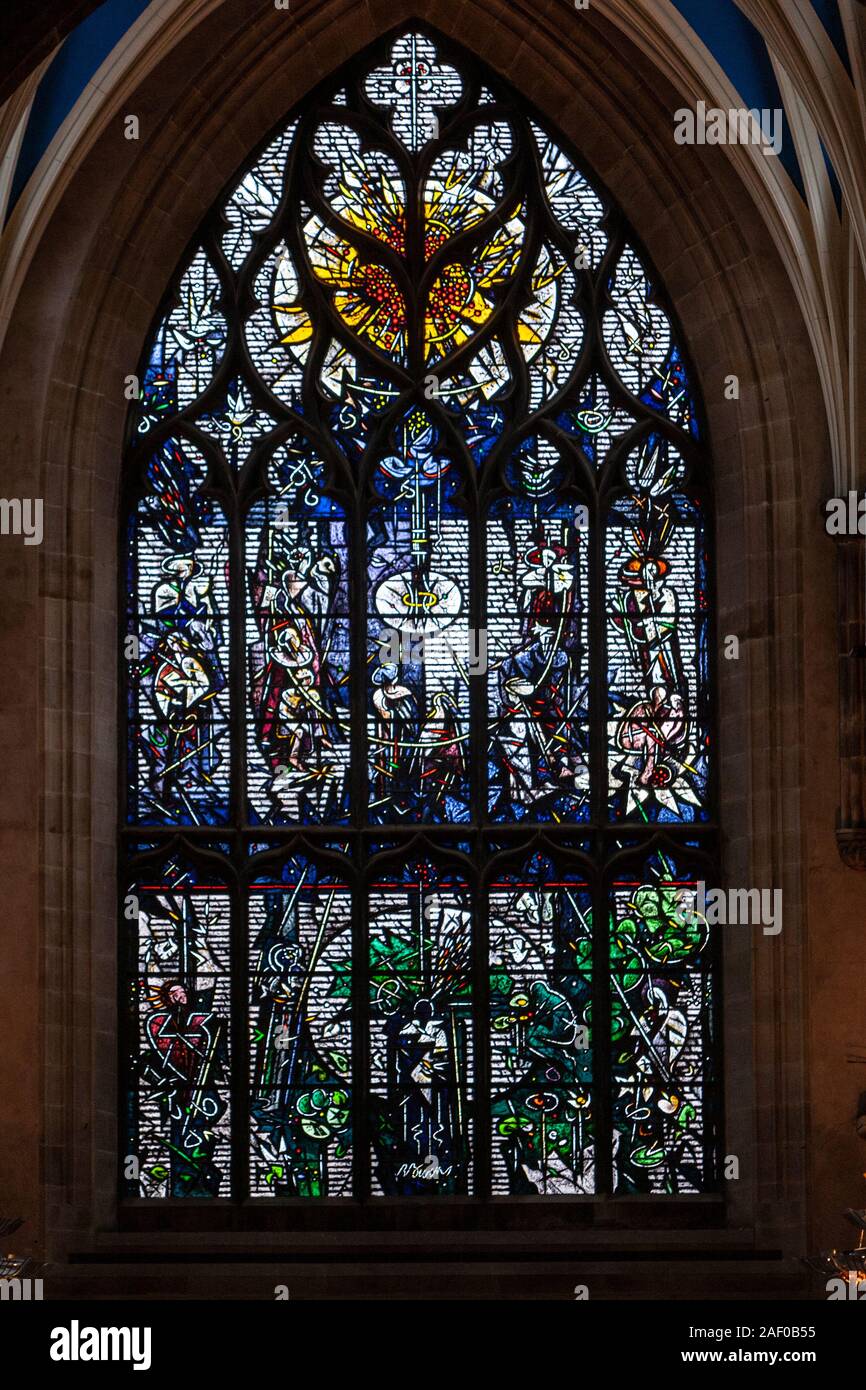 Stained glass windows, St Giles' Cathedral, Edinburgh, Scotland, UK ...