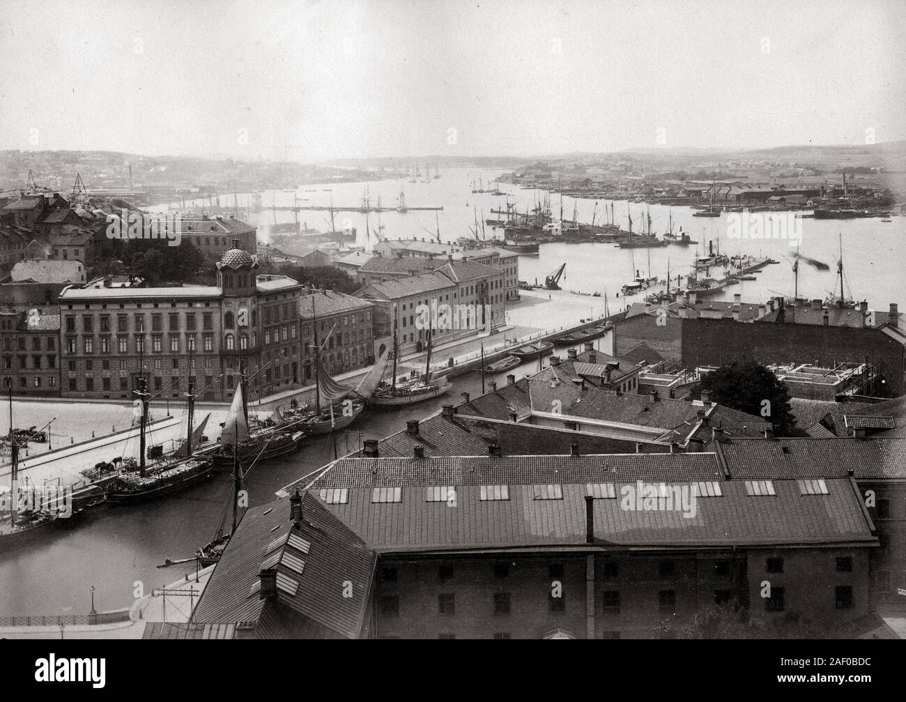 View of ships in the harbour at Gothenburg, Sweden Stock Photo - Alamy