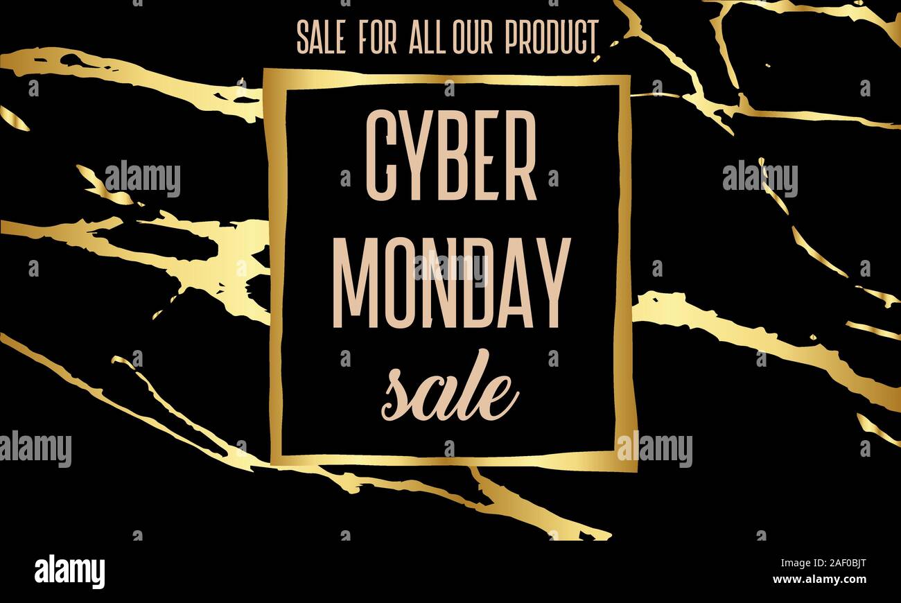 Cyber friday coming soon illustration. Gold and black effect. Black ...