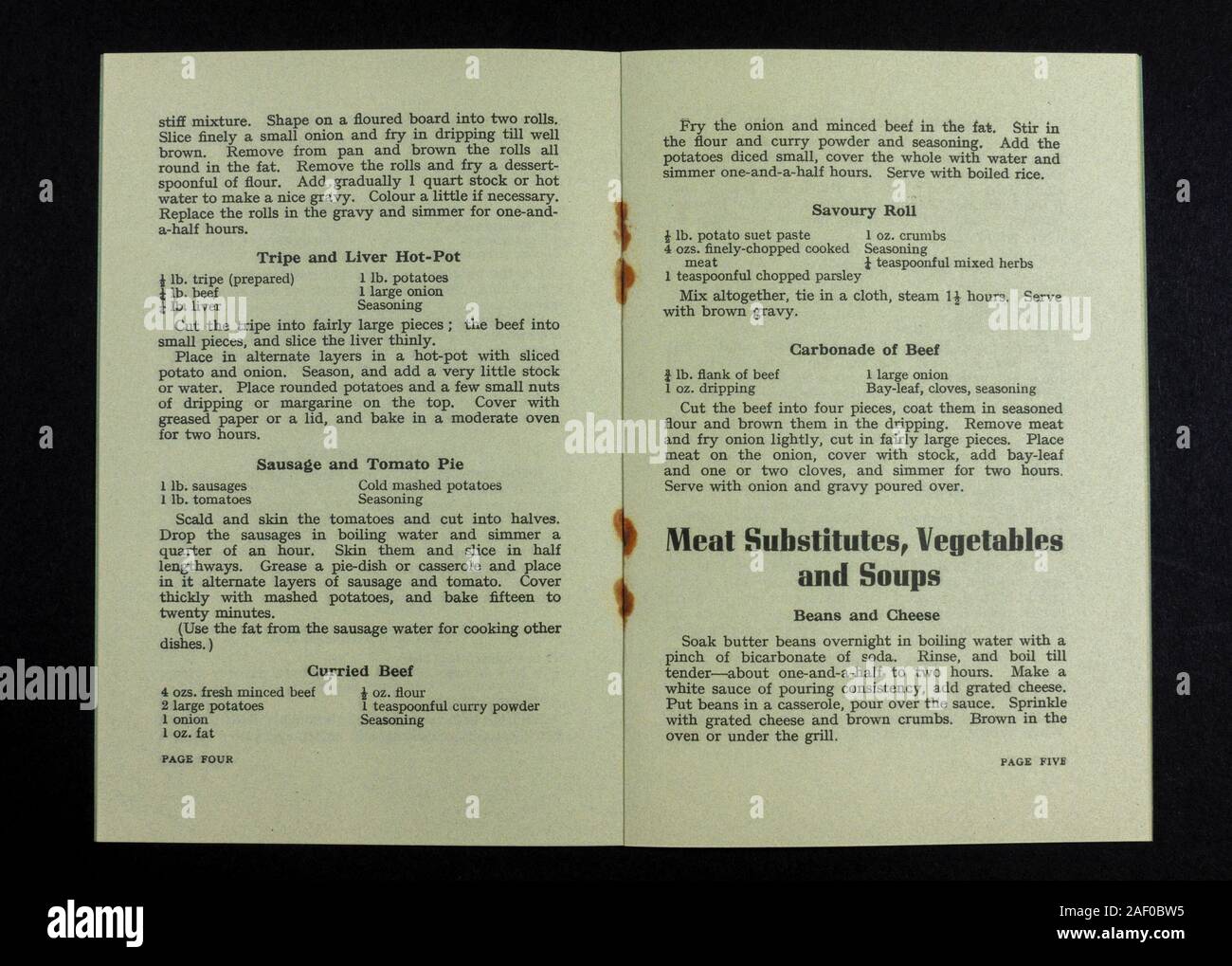 'War-Time Cookery' booklet (replica) with recipe ideas issued during ...