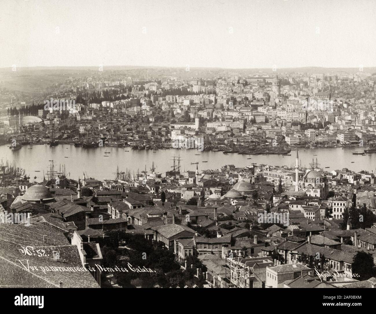 Panoramic rooftop view of Constantinople, Istanbul, Turkey Stock Photo ...