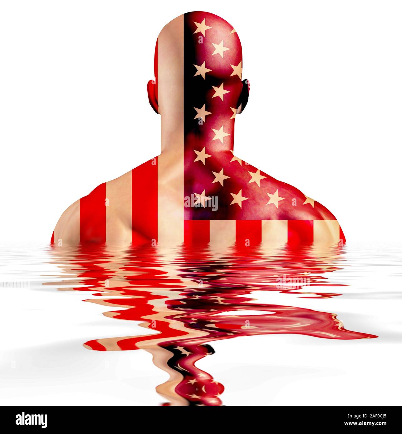 Muscular American Man Isolated on White Stock Photo - Alamy