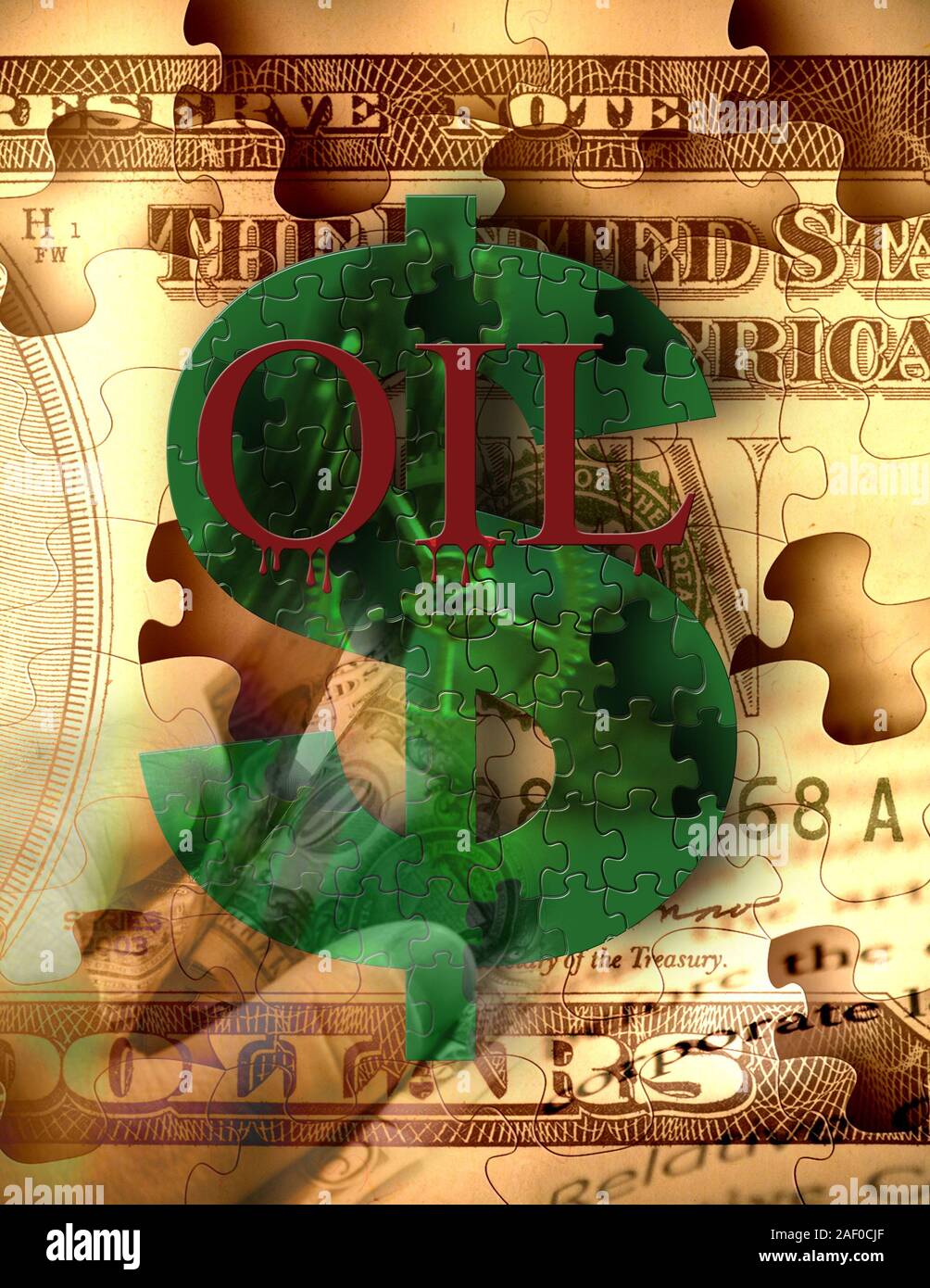 Oil money. US dollar sign Stock Photo - Alamy