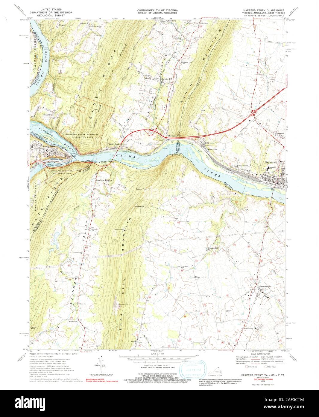 Map of harpers ferry Cut Out Stock Images & Pictures - Alamy