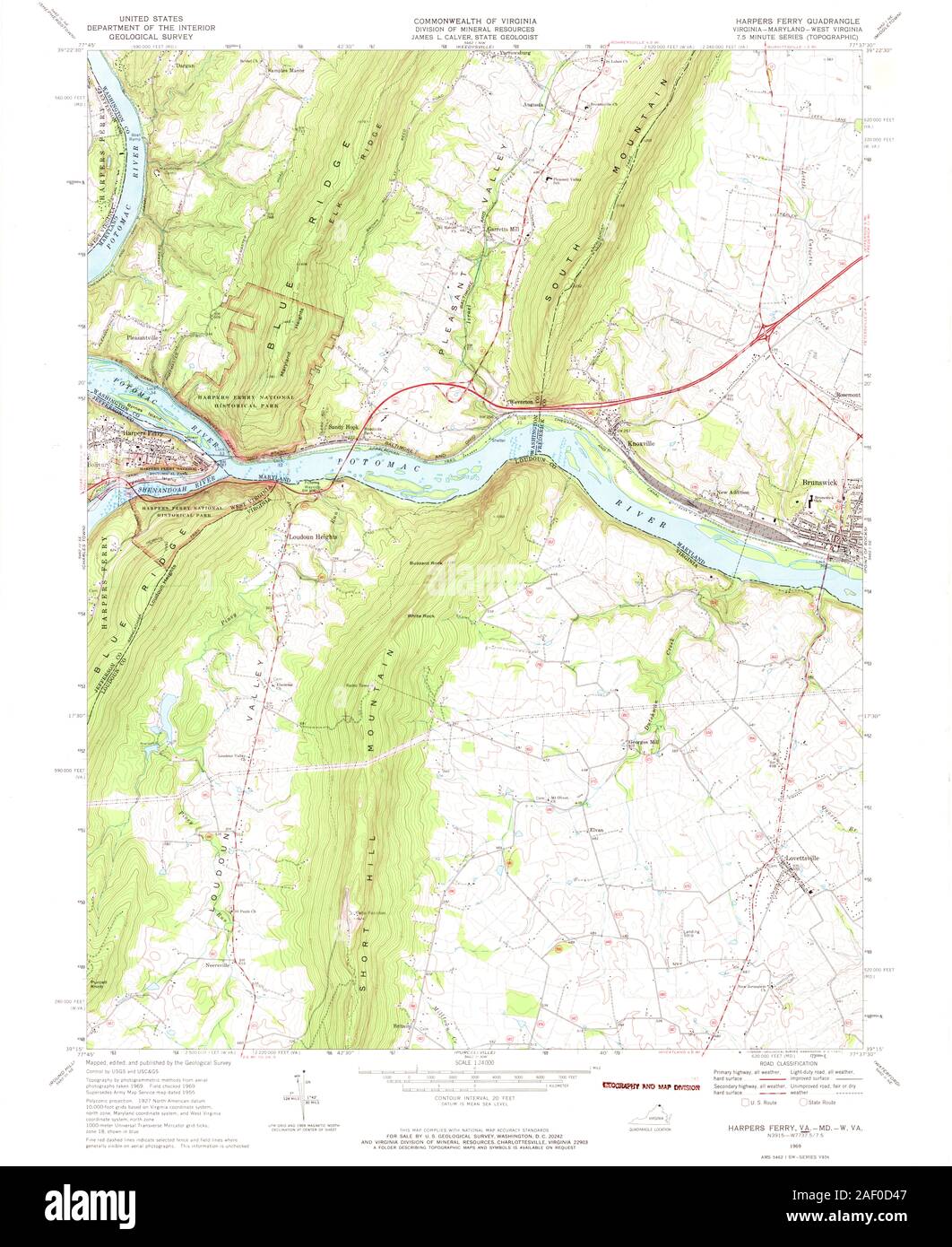Map of harpers ferry Cut Out Stock Images & Pictures - Alamy