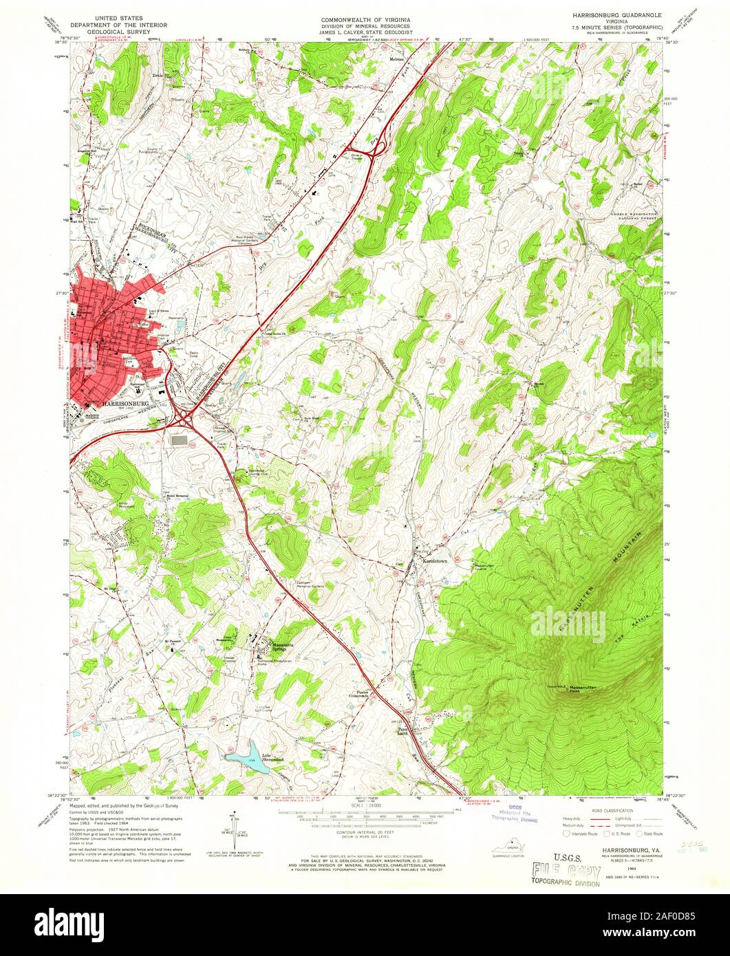 Harrisonburg map hi-res stock photography and images - Alamy