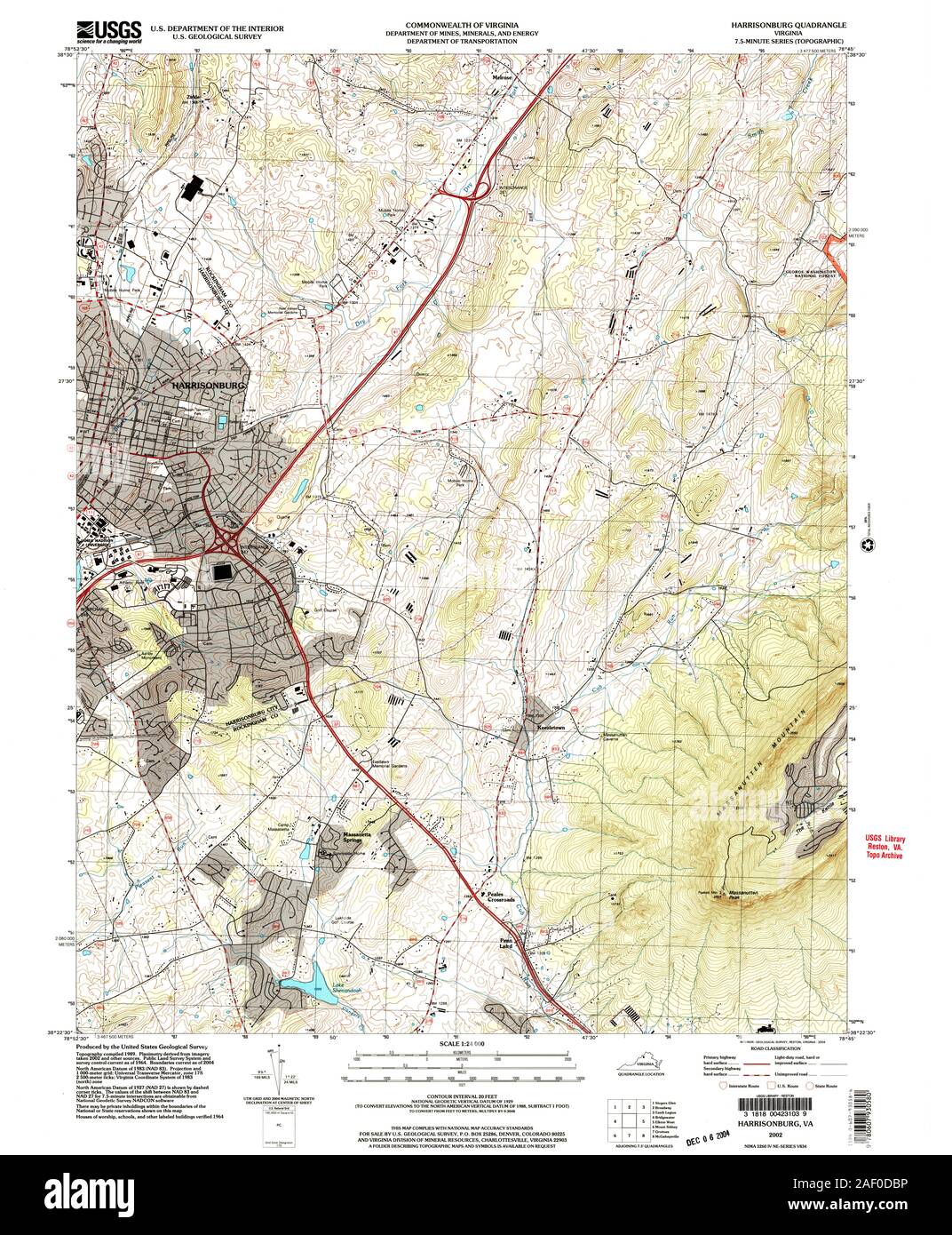 Map of harrisonburg hi-res stock photography and images - Alamy