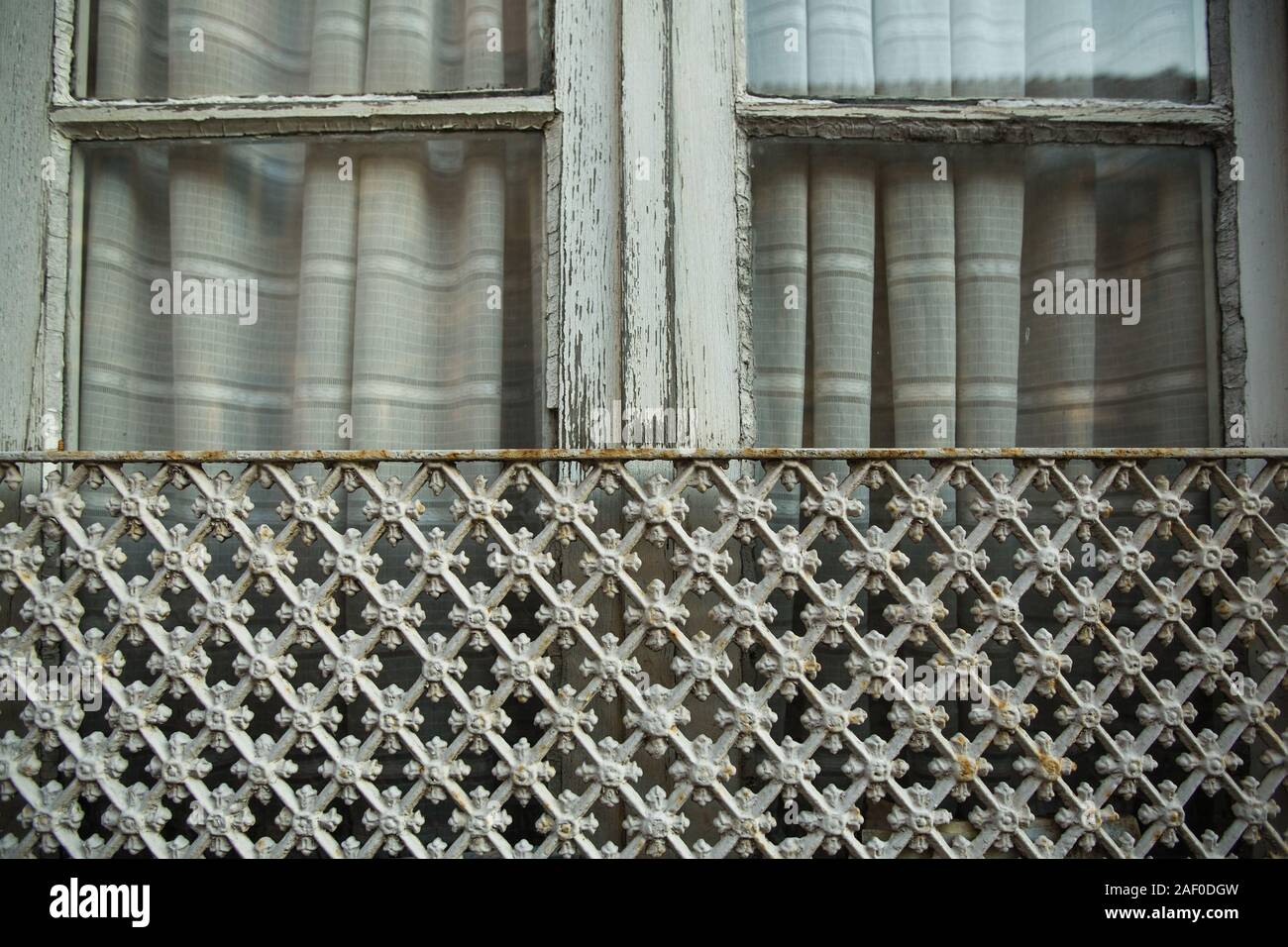 Typical old Portuguese bars on the windows of houses Stock Photo - Alamy