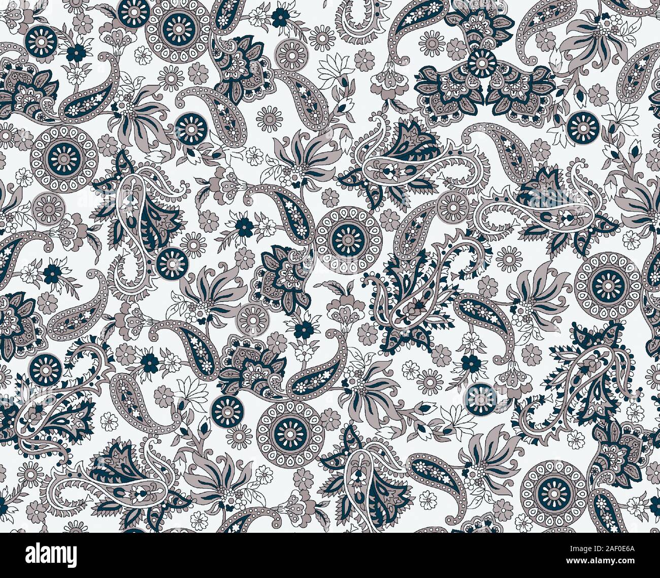 seamless traditional paisley floral background Stock Photo - Alamy
