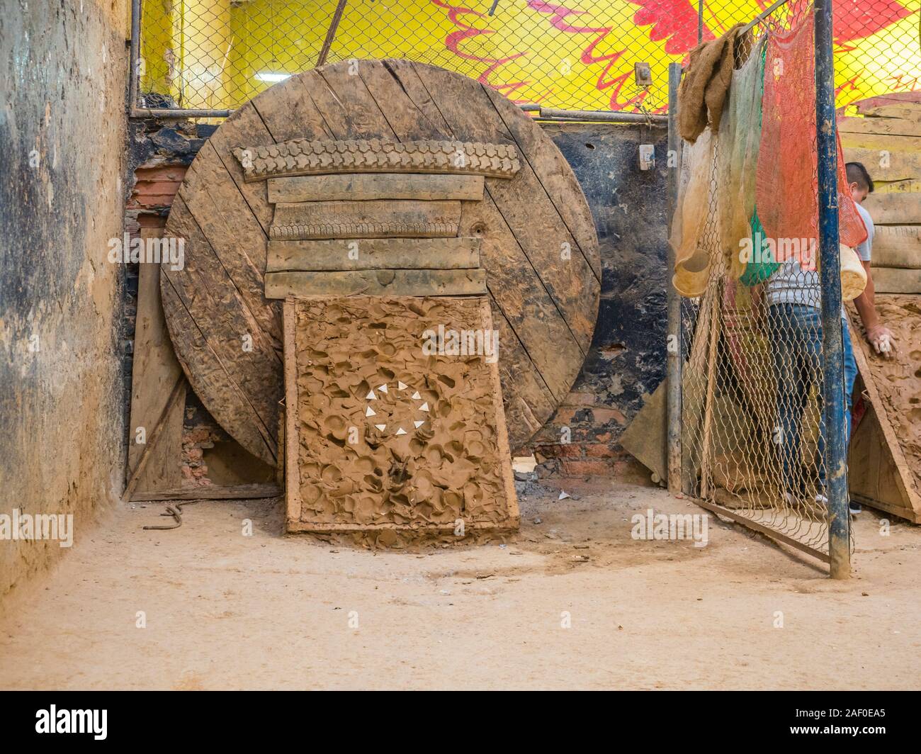 Bogota, Colombia - Septemebr 12, 2019: Colombian tejo game in the local ...