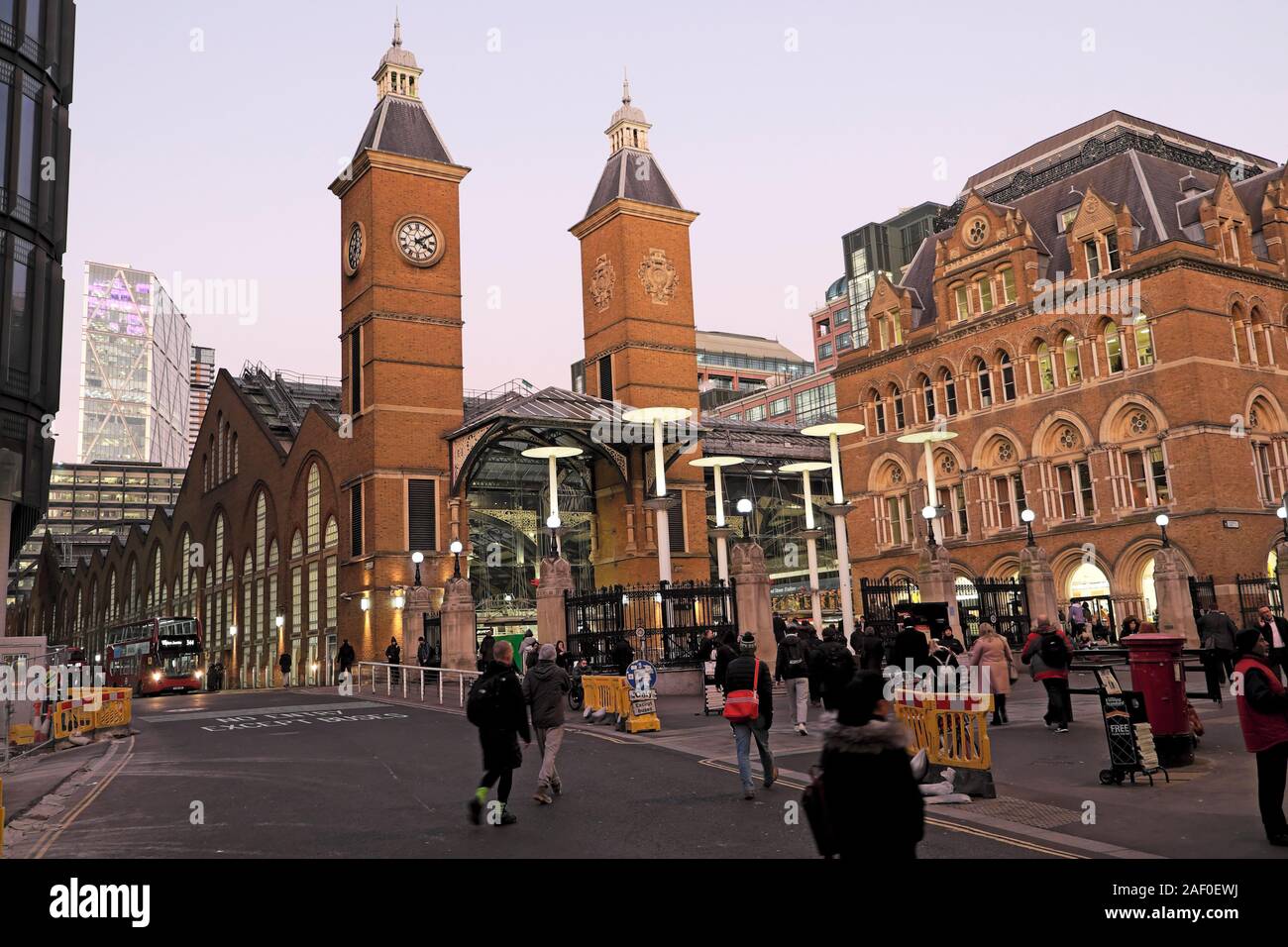 People leaving work walking in the street outside Liverpool Street ...