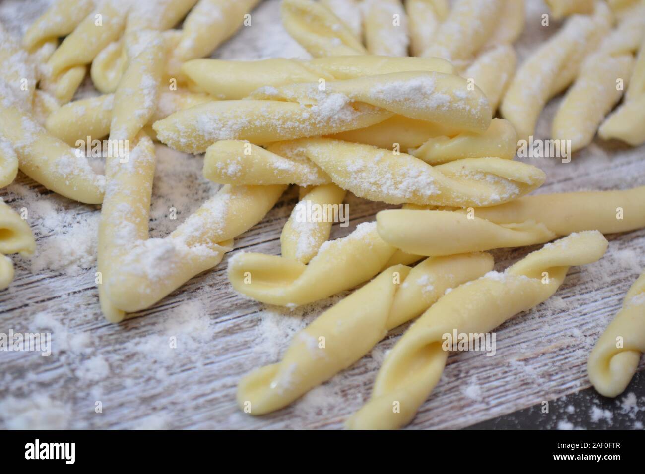 fusilli fresh italian pasta homemade Stock Photo - Alamy
