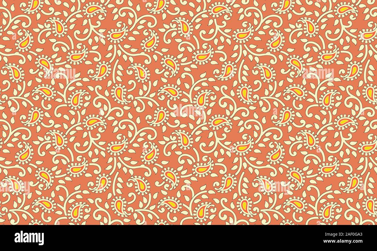 seamless traditional paisley floral background Stock Photo - Alamy