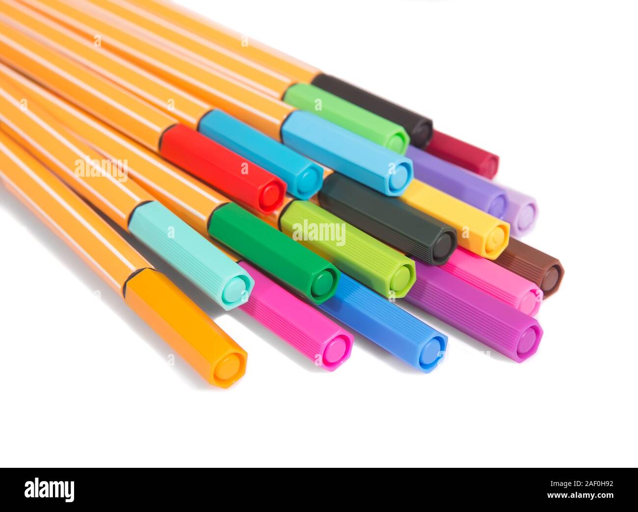 multicolor markers isolated on white background Stock Photo - Alamy