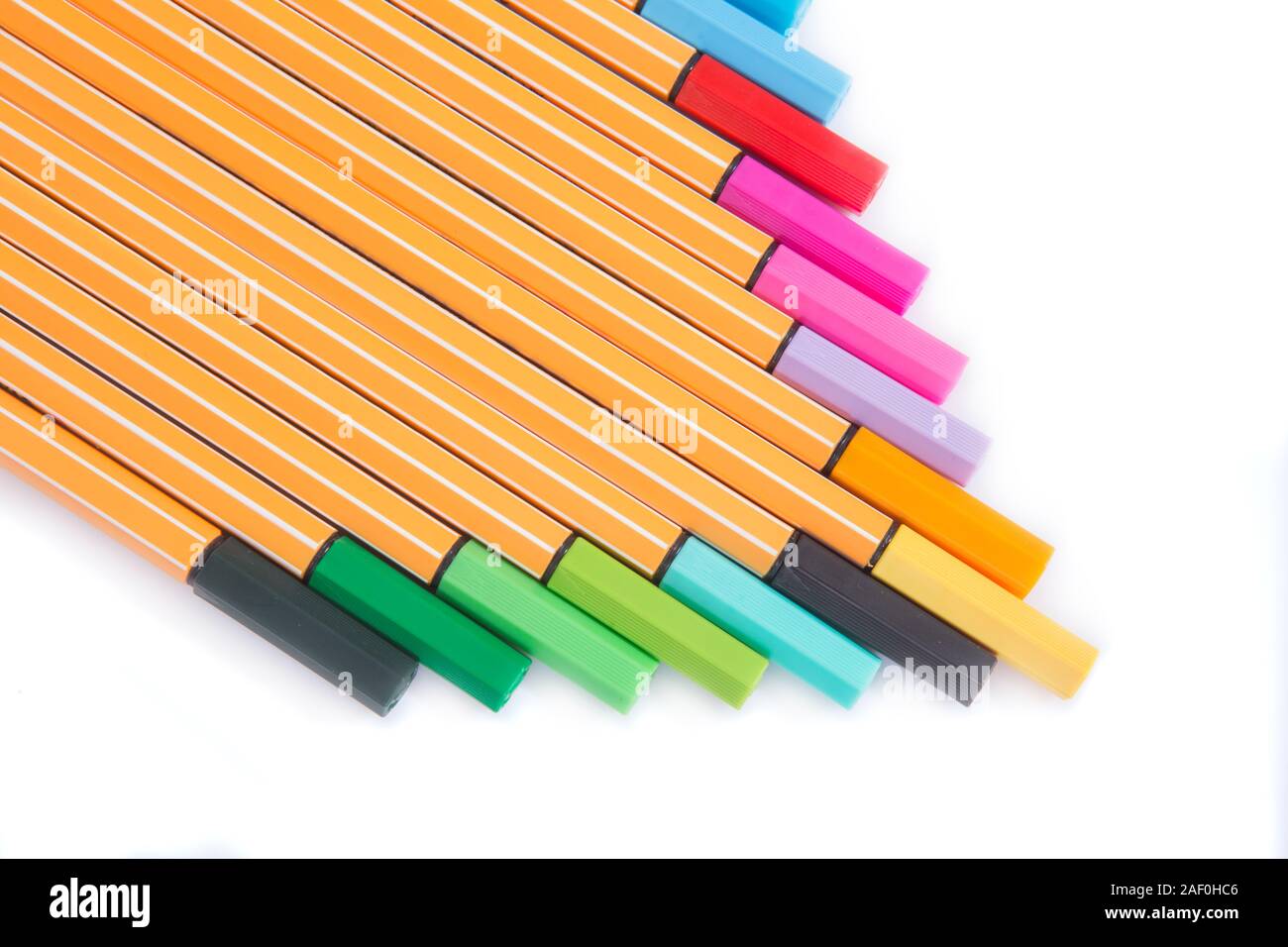 multicolor markers isolated on white background Stock Photo - Alamy