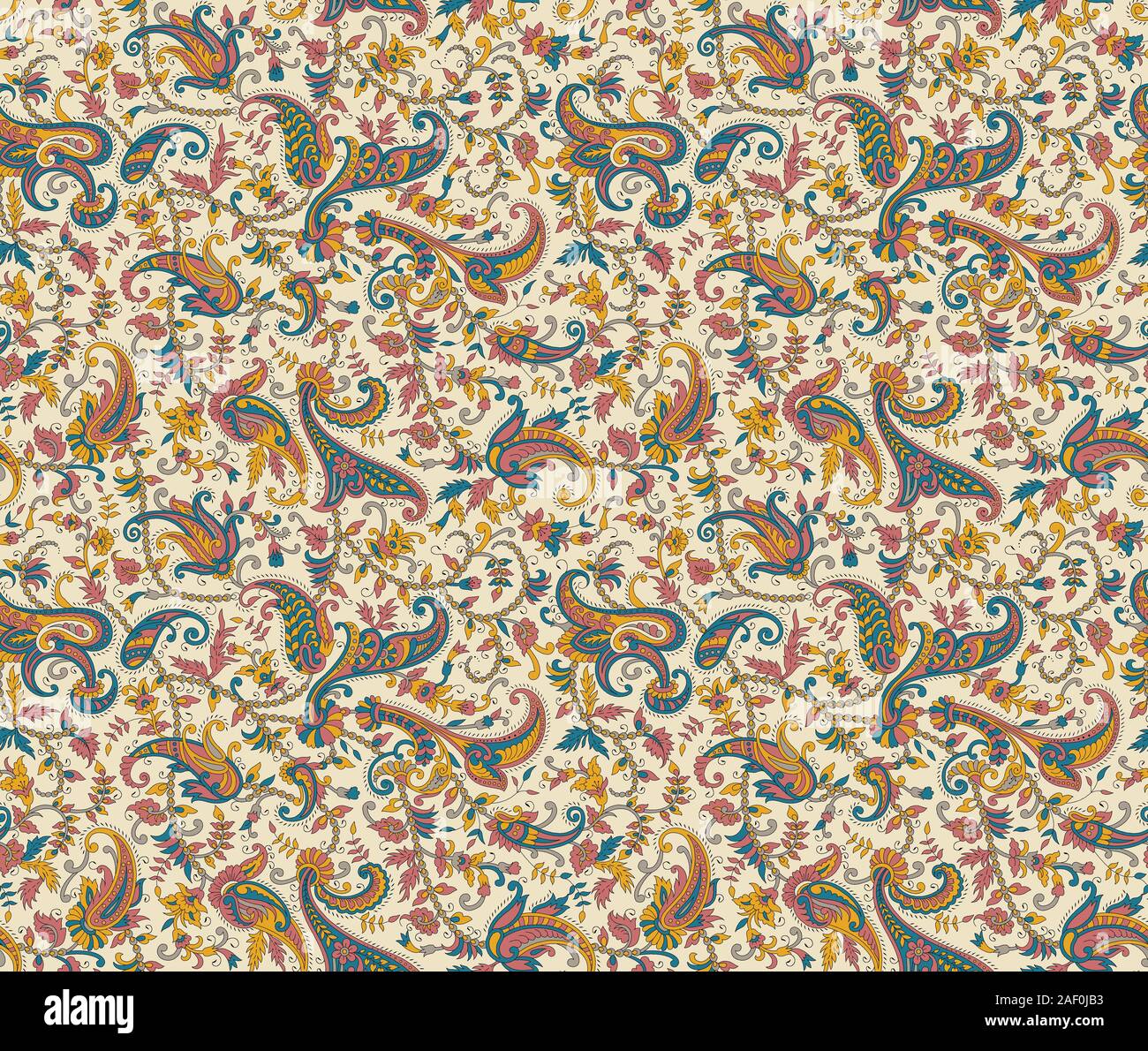 seamless traditional paisley floral background Stock Photo - Alamy