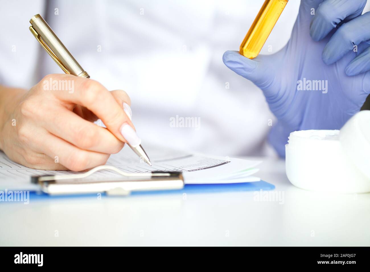 The scientist,dermatologist make the organic natural herb cosmetic ...