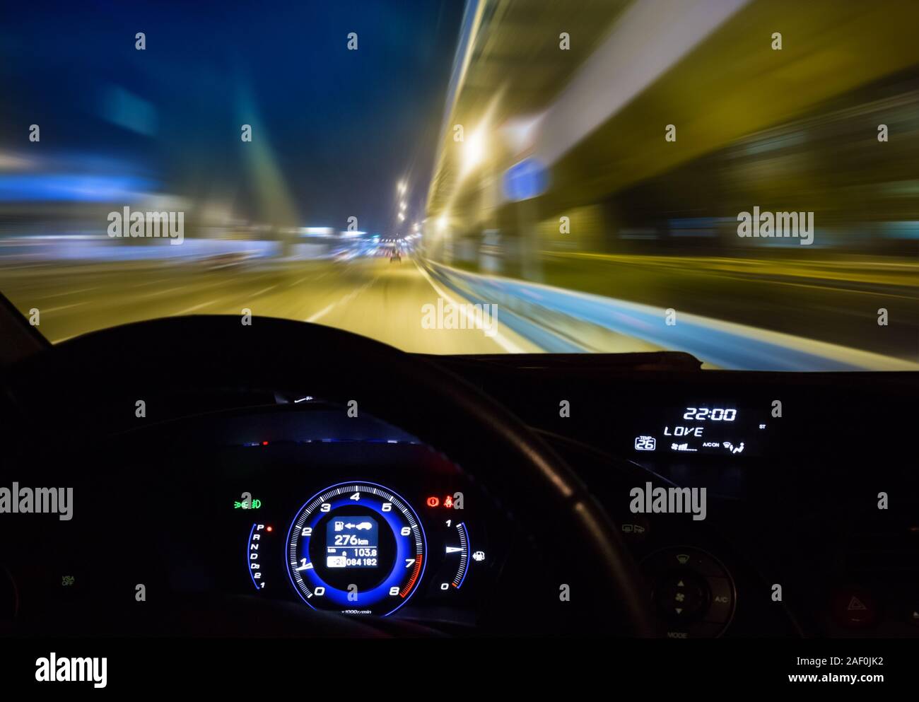 Inside car night on highway hi-res stock photography and images - Alamy