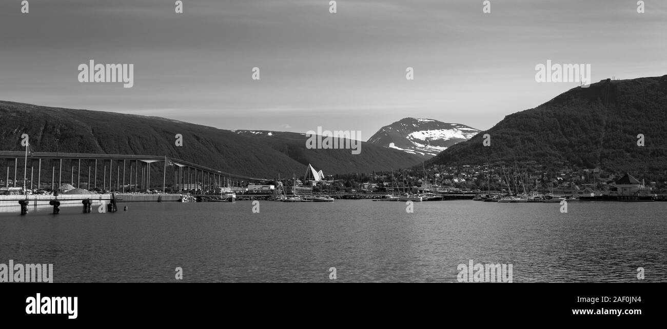 Tromso cantilever bridge Black and White Stock Photos & Images - Alamy