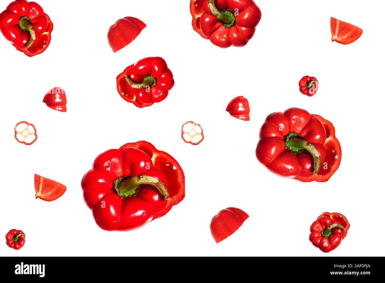 fresh red bell pepper on white background Stock Photo - Alamy