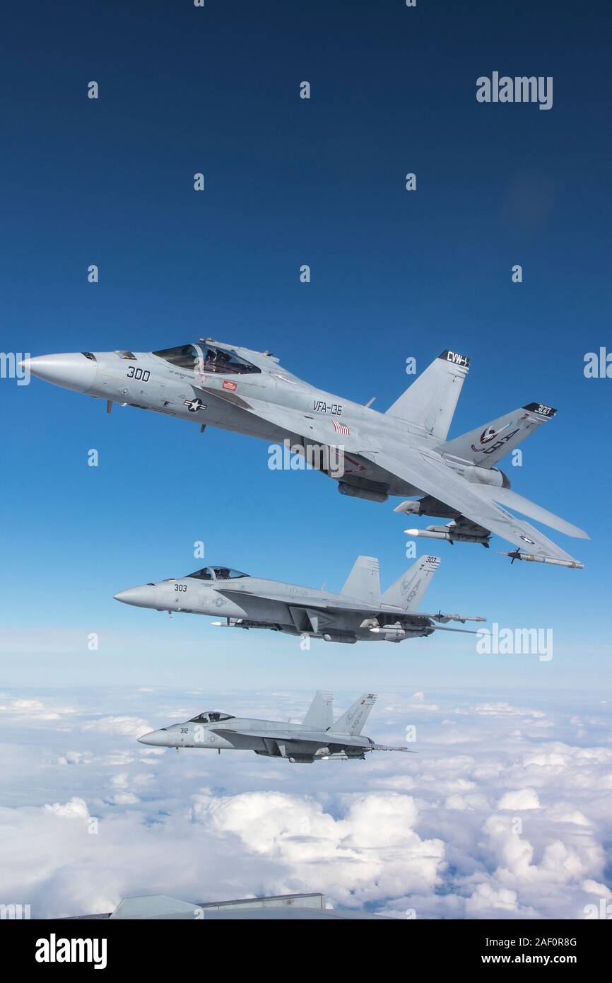 LEMOORE, California (March 7, 2019) Three F/A-18E aircraft from Naval ...