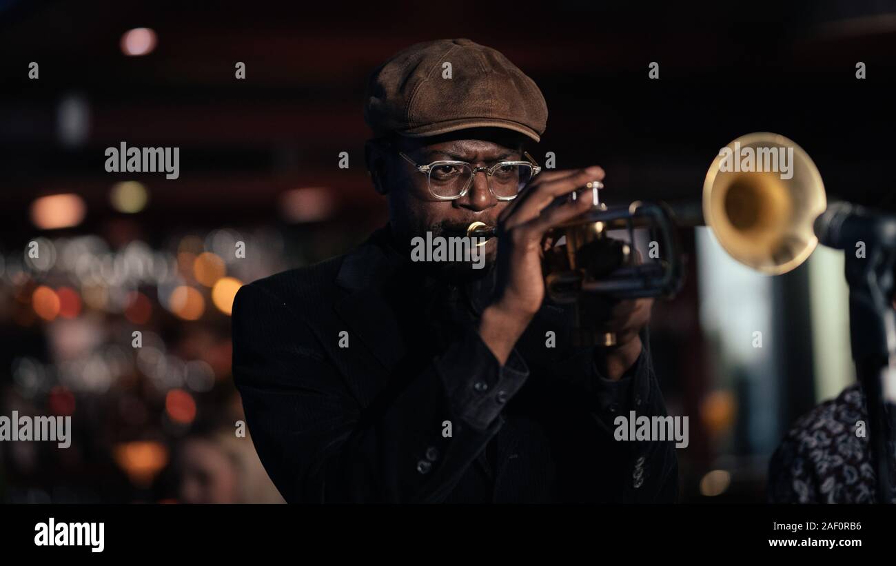 Mark Kavuma with his trumpet Stock Photo - Alamy