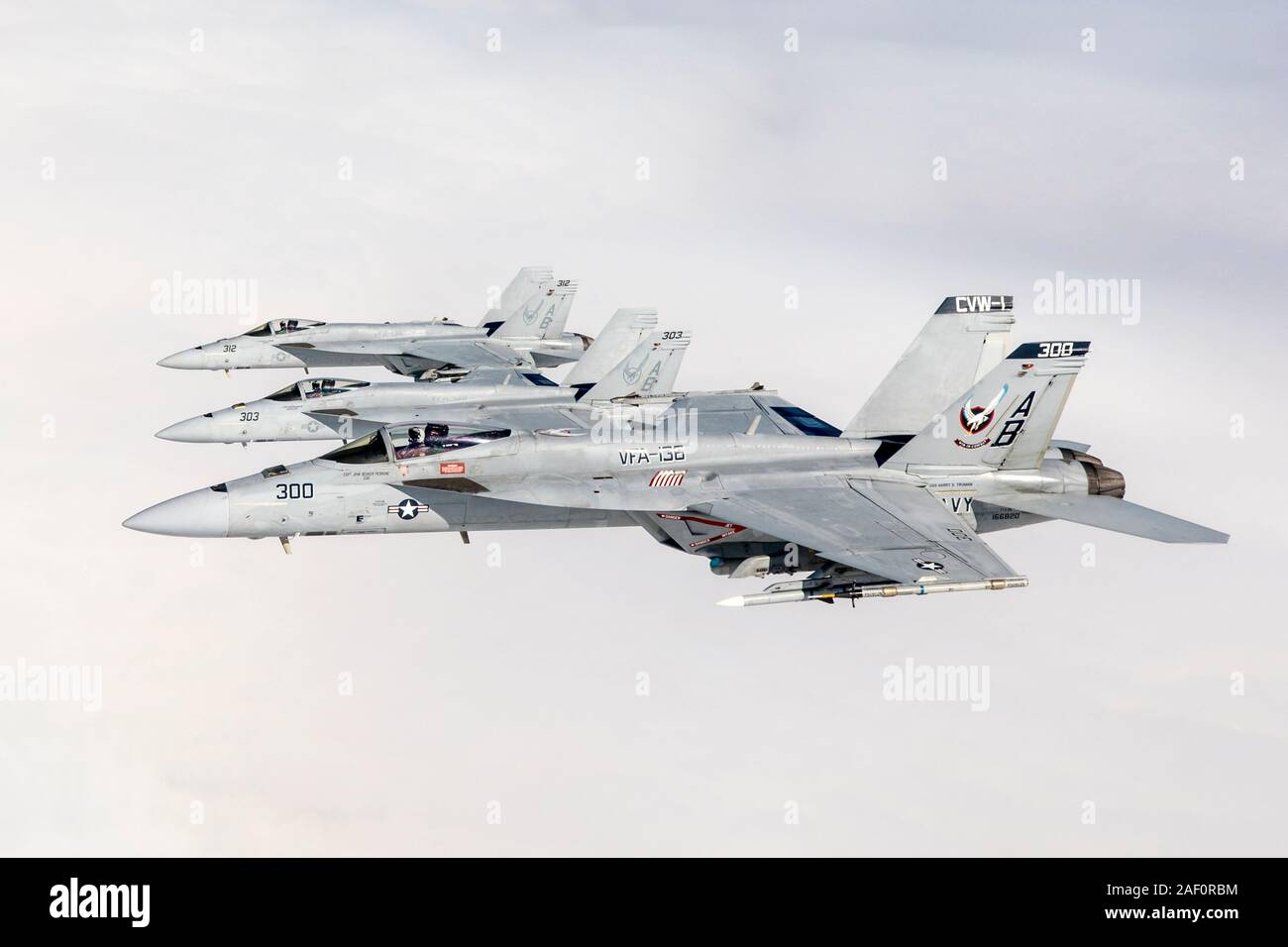 LEMOORE, California (March 7, 2019) Three F/A-18E aircraft from Naval ...