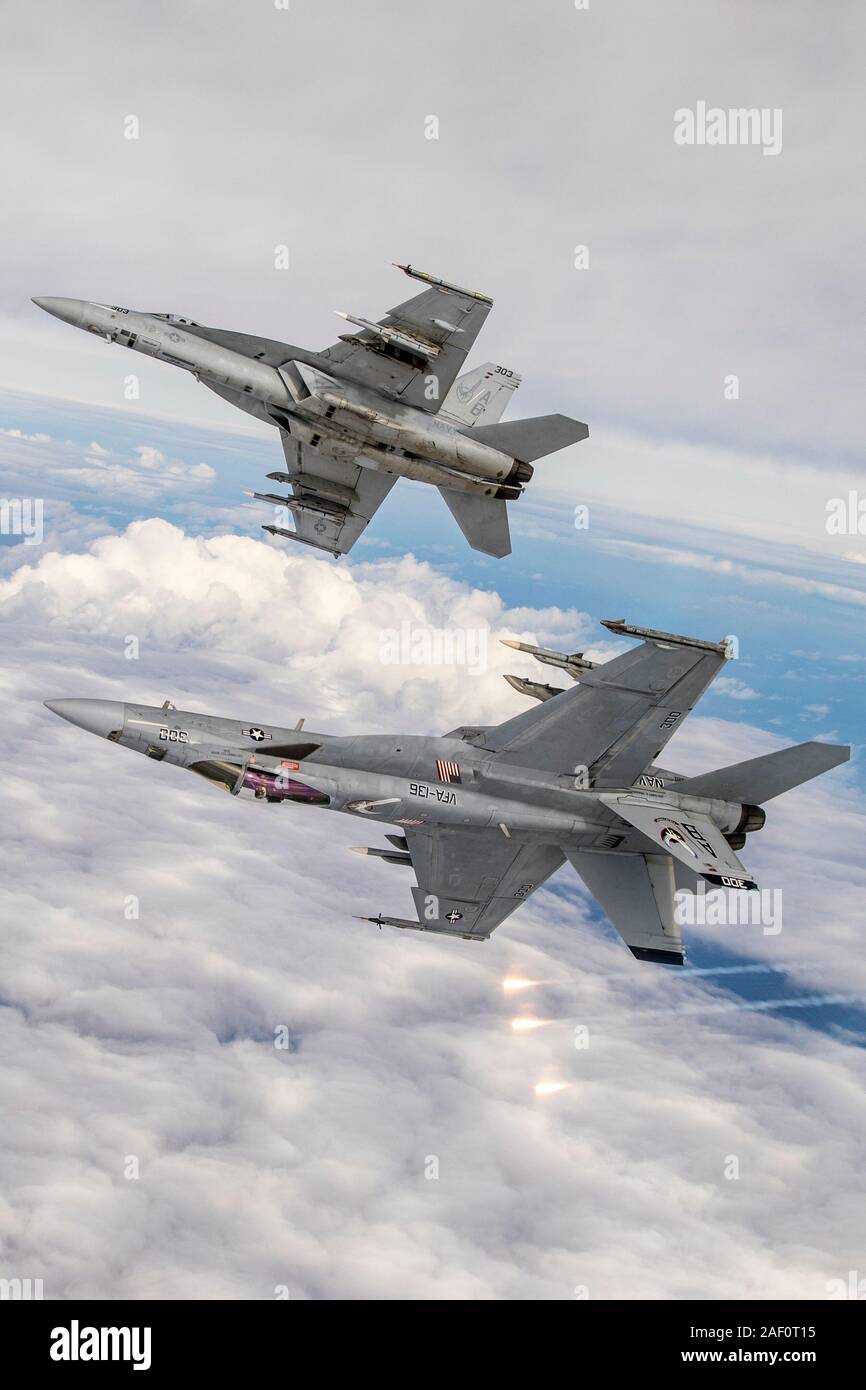 LEMOORE, California (March 7, 2019) Three F/A-18E aircraft from Naval ...