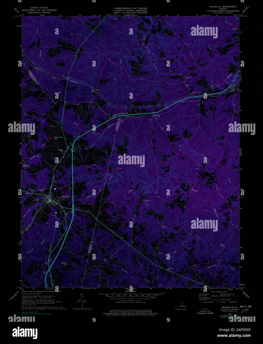 Map of keysville hi-res stock photography and images - Alamy