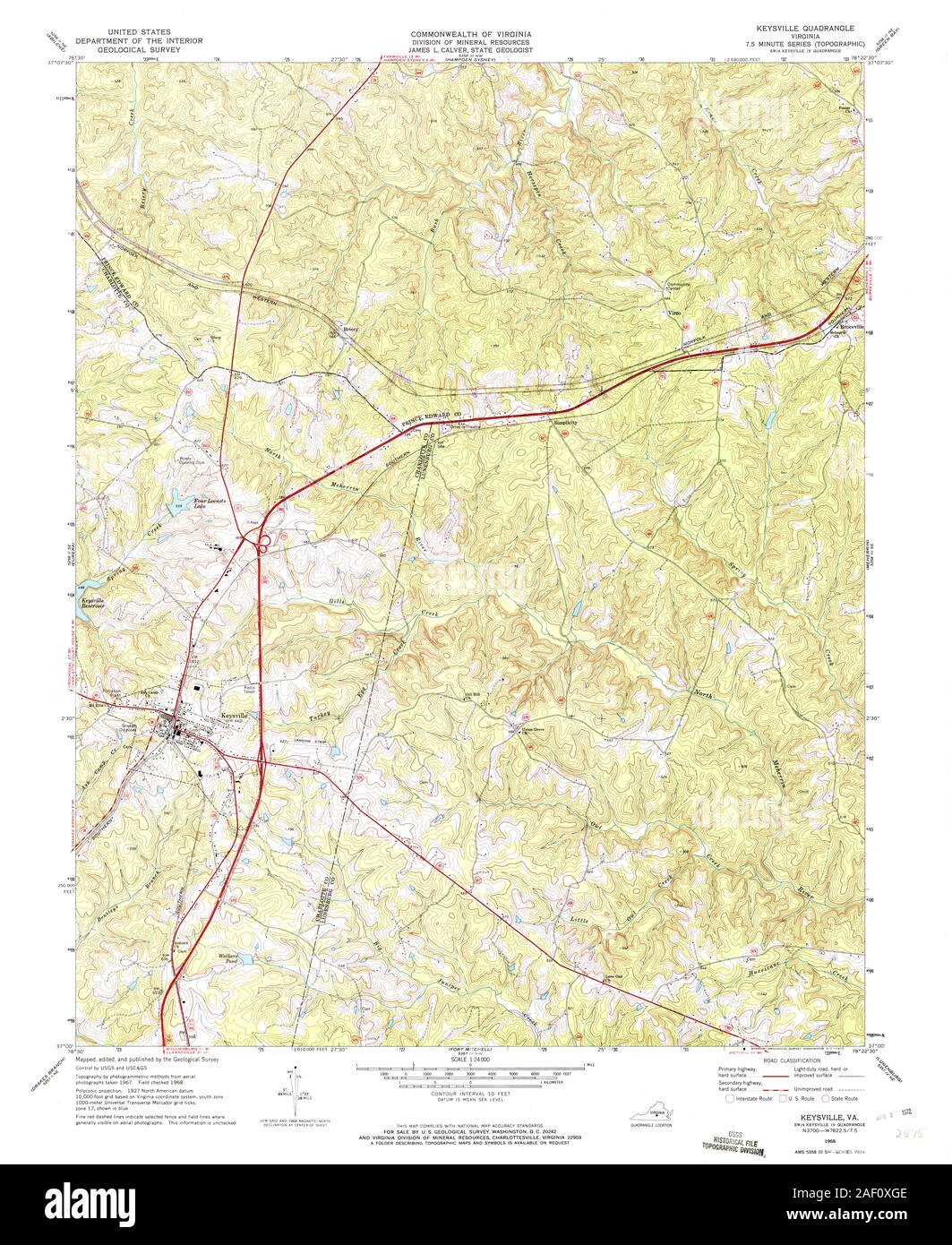 Map of keysville hi-res stock photography and images - Alamy