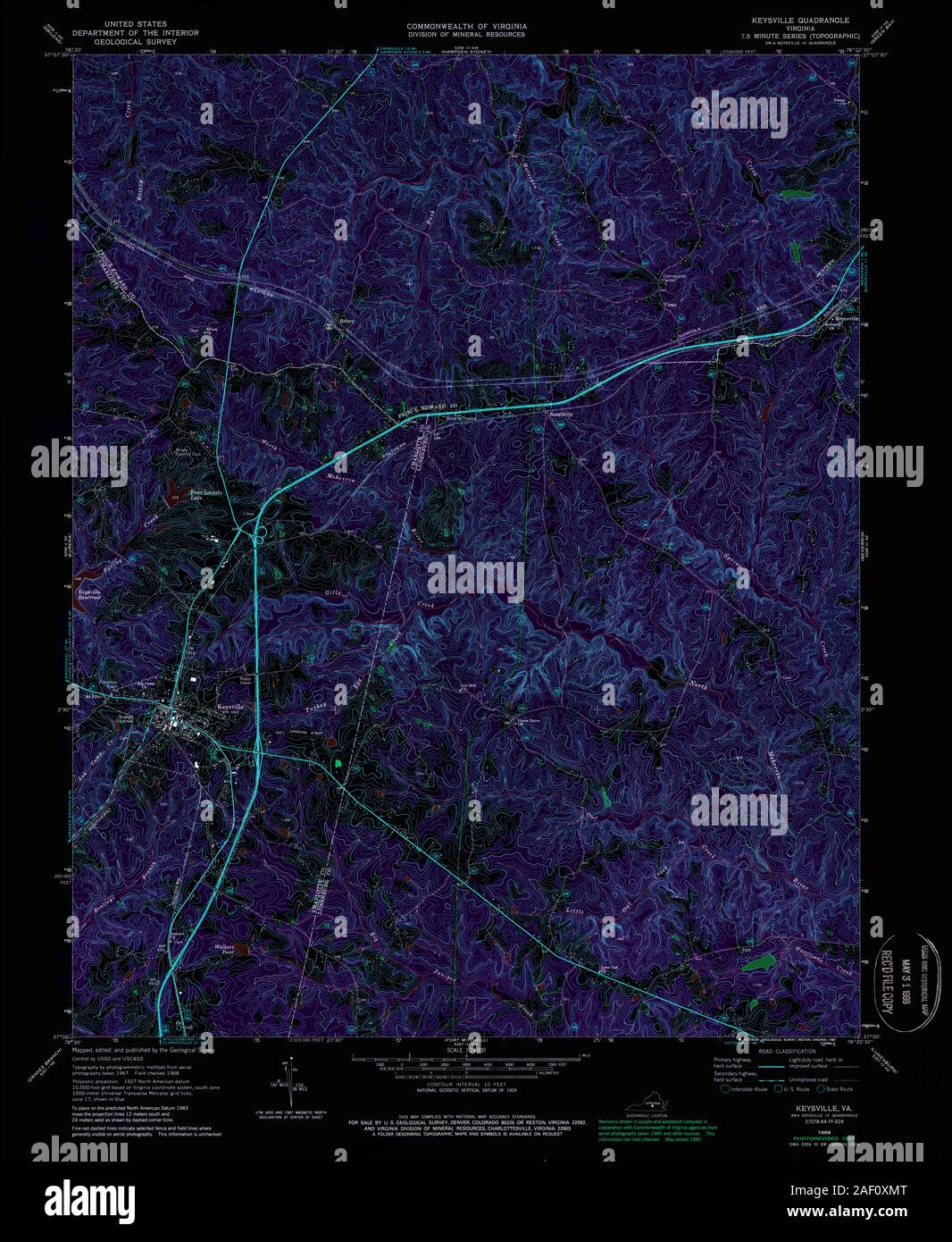 Map of keysville hi-res stock photography and images - Alamy