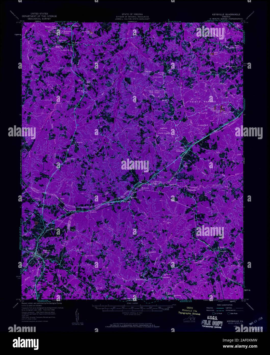 Map of keysville hi-res stock photography and images - Alamy