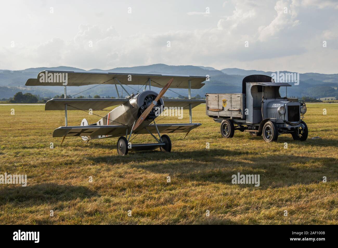 German Fokker Dr.I and military truck. SIAF Airhow, Sliac, Slovakia ...