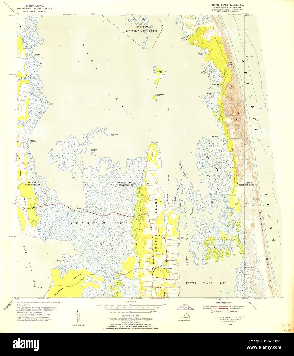 VA Knotts Island 185600 1954 24000 Stock Photo - Alamy