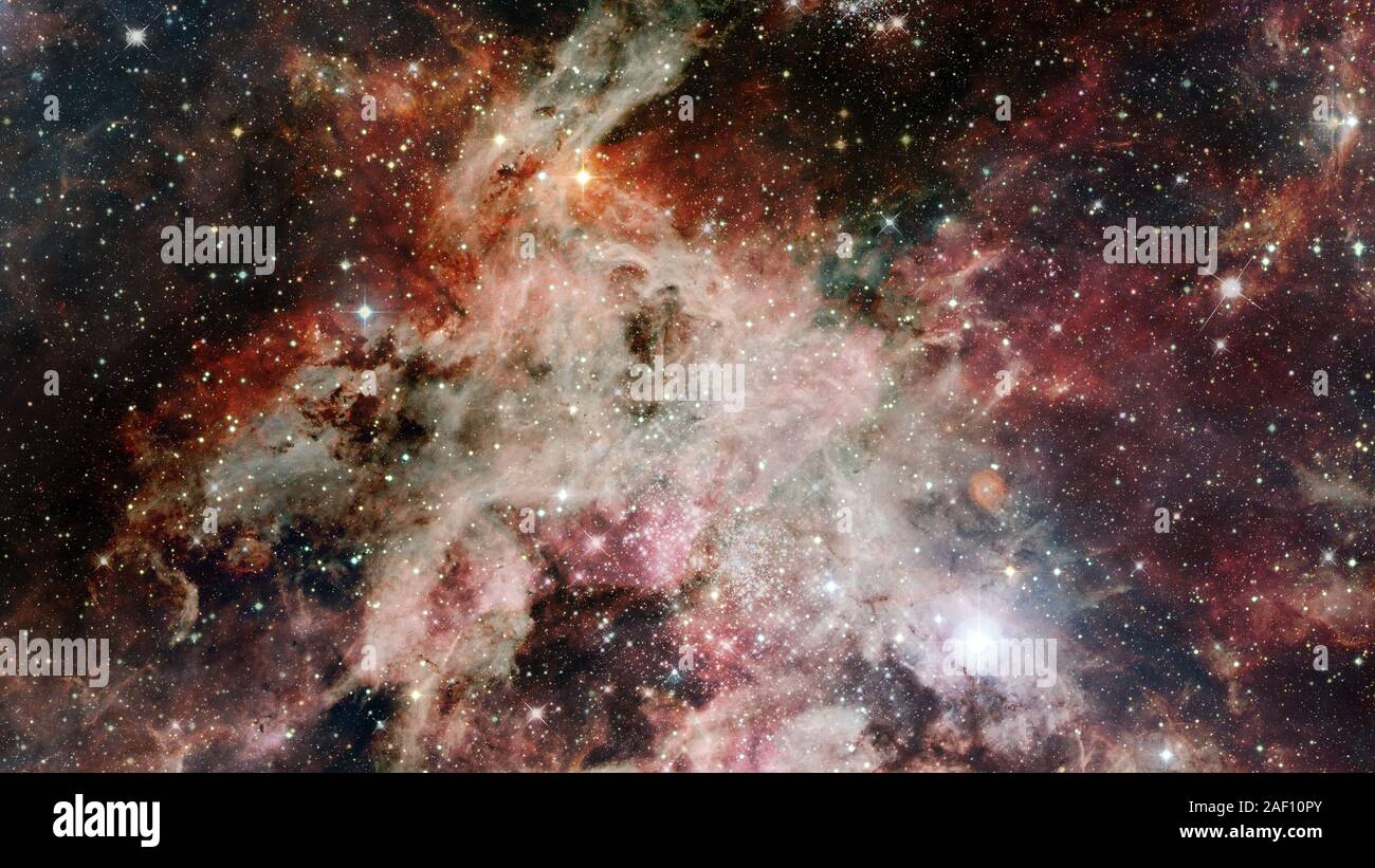 Astronomical scientific background, nebula and stars in deep space ...