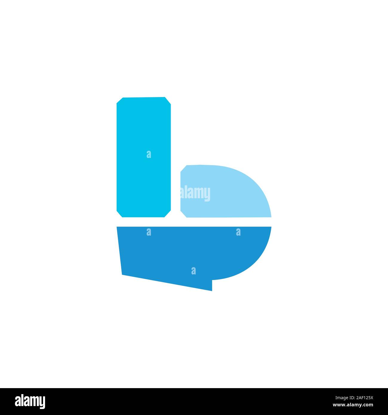 letter b simple geometric blue ice design logo vector Stock Vector ...