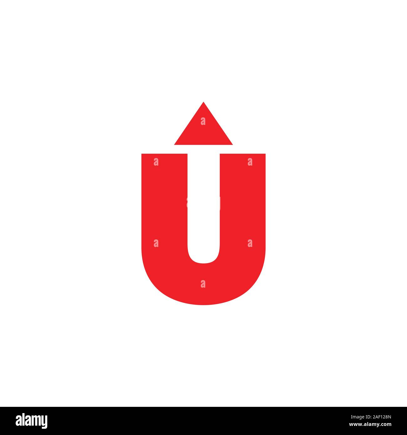 letter u arrow up simple geometric design vector Stock Vector Image ...