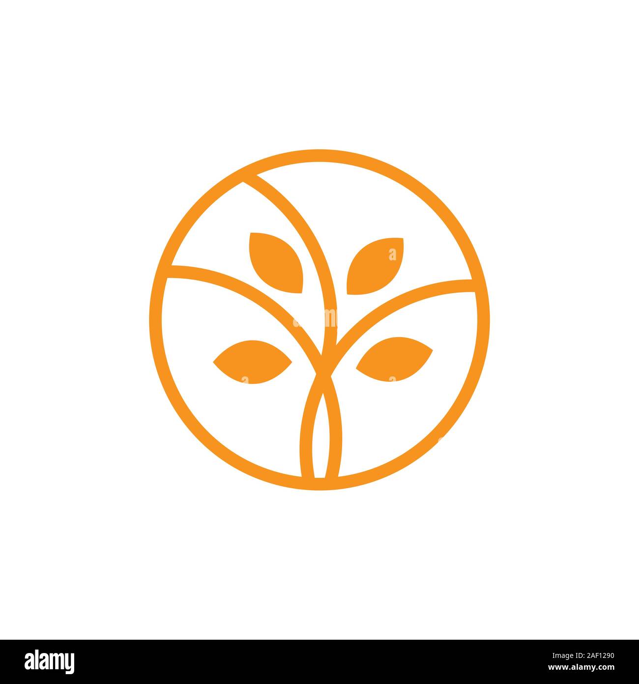 circle geometric leaf plant branch logo vector Stock Vector Image & Art ...