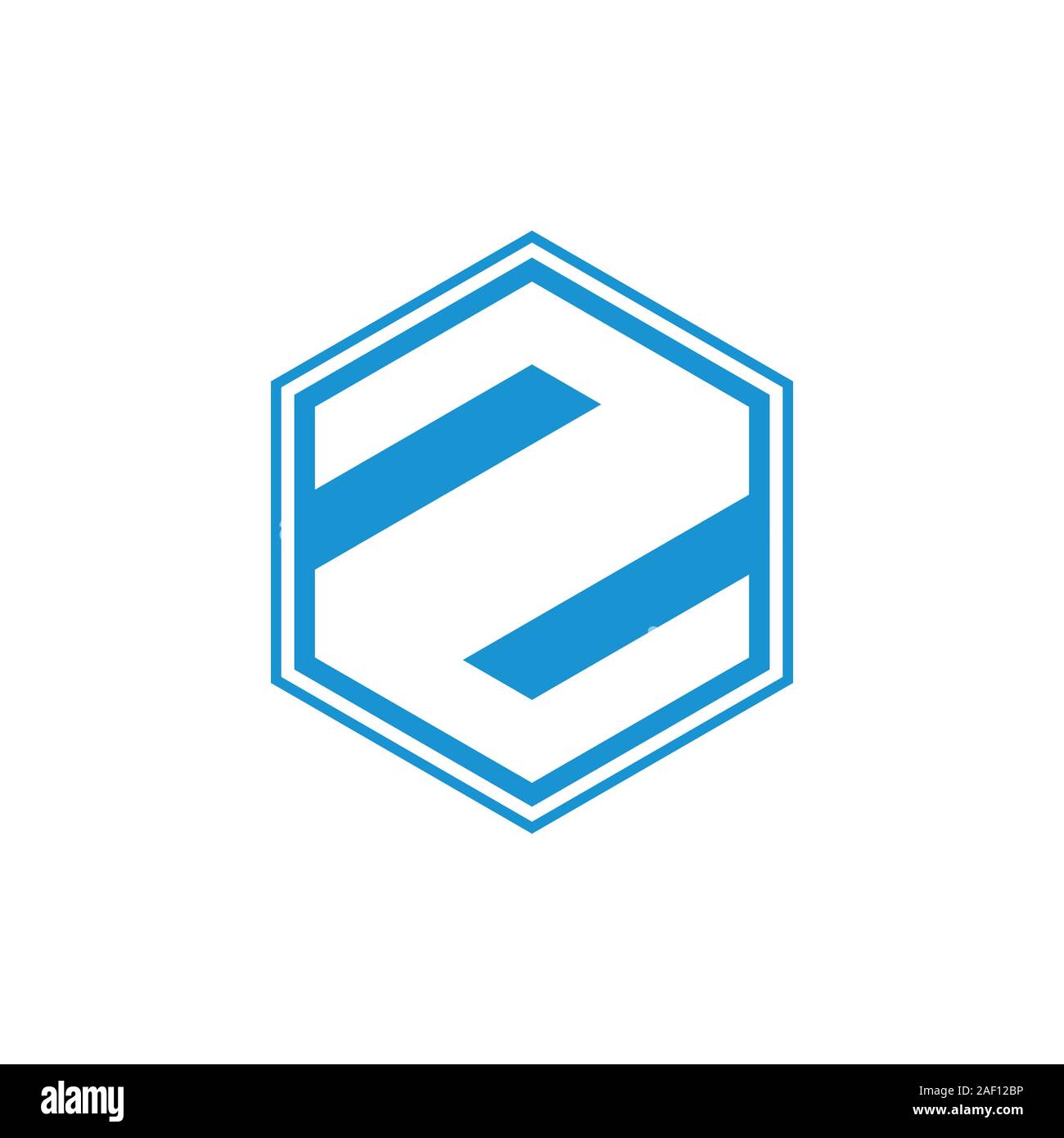z hexagonal geometric negative space logo vector Stock Vector Image ...