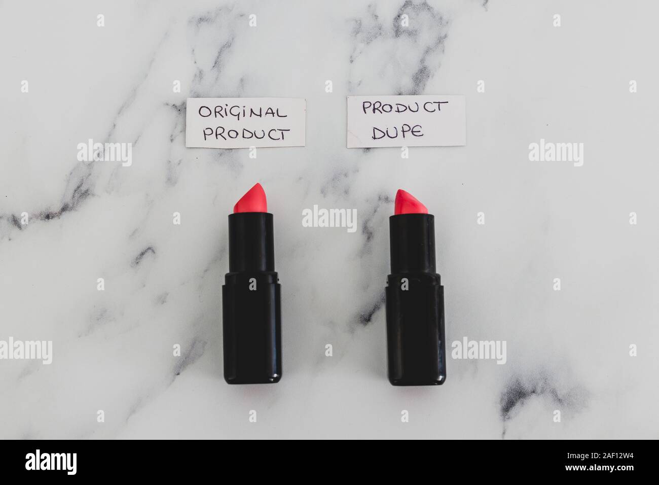 beauty industry competition conceptual still-life, two identhical ...