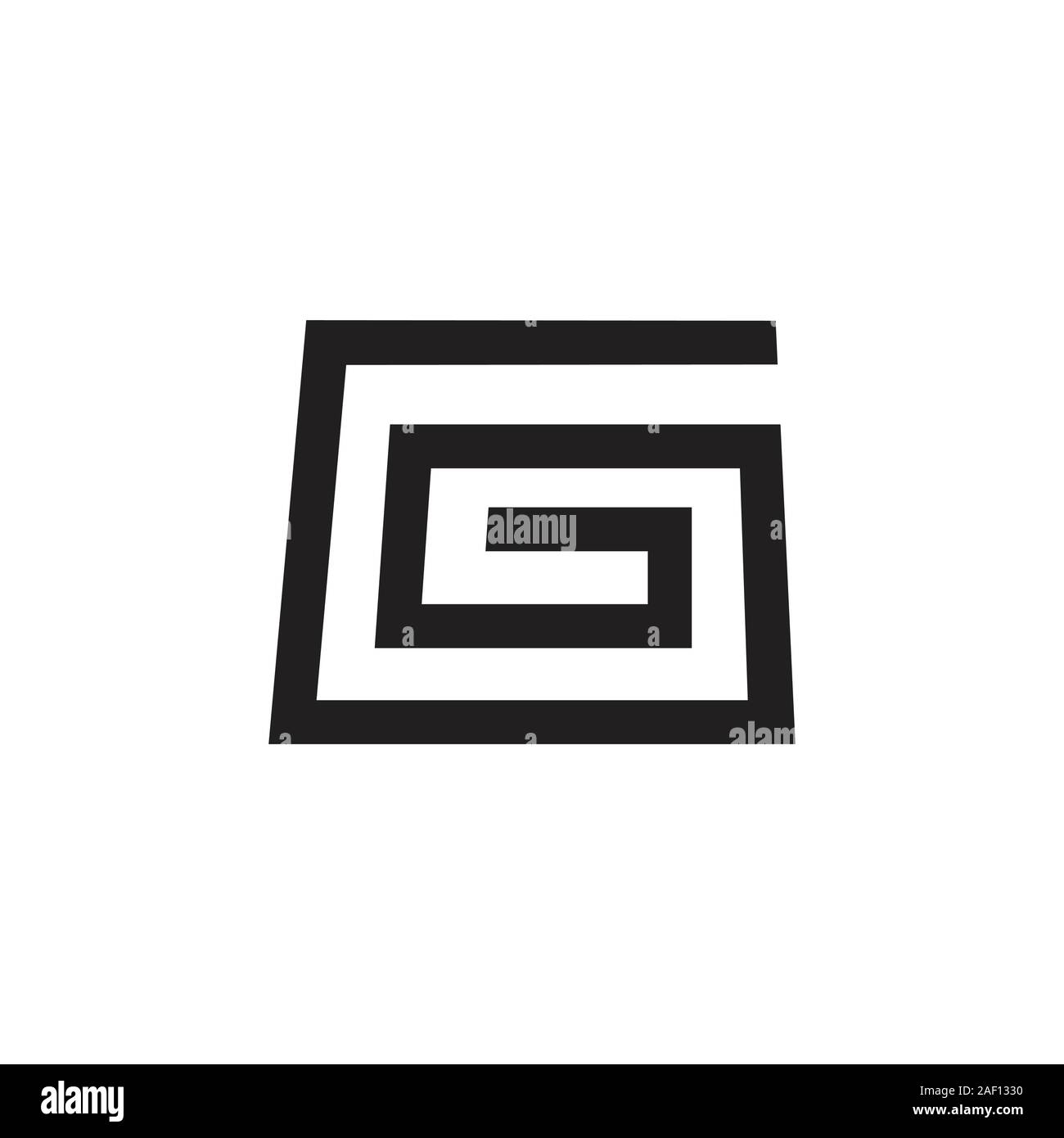 letter gg spiral geometric line design symbol vector Stock Vector Image ...