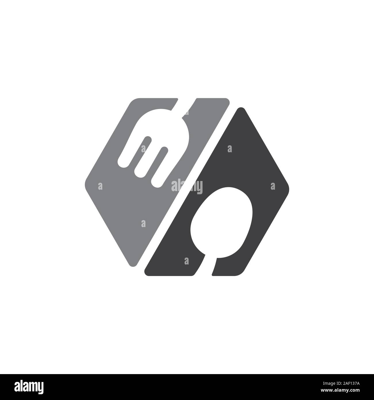 hexagonal spoon fork box design logo vector Stock Vector Image & Art ...