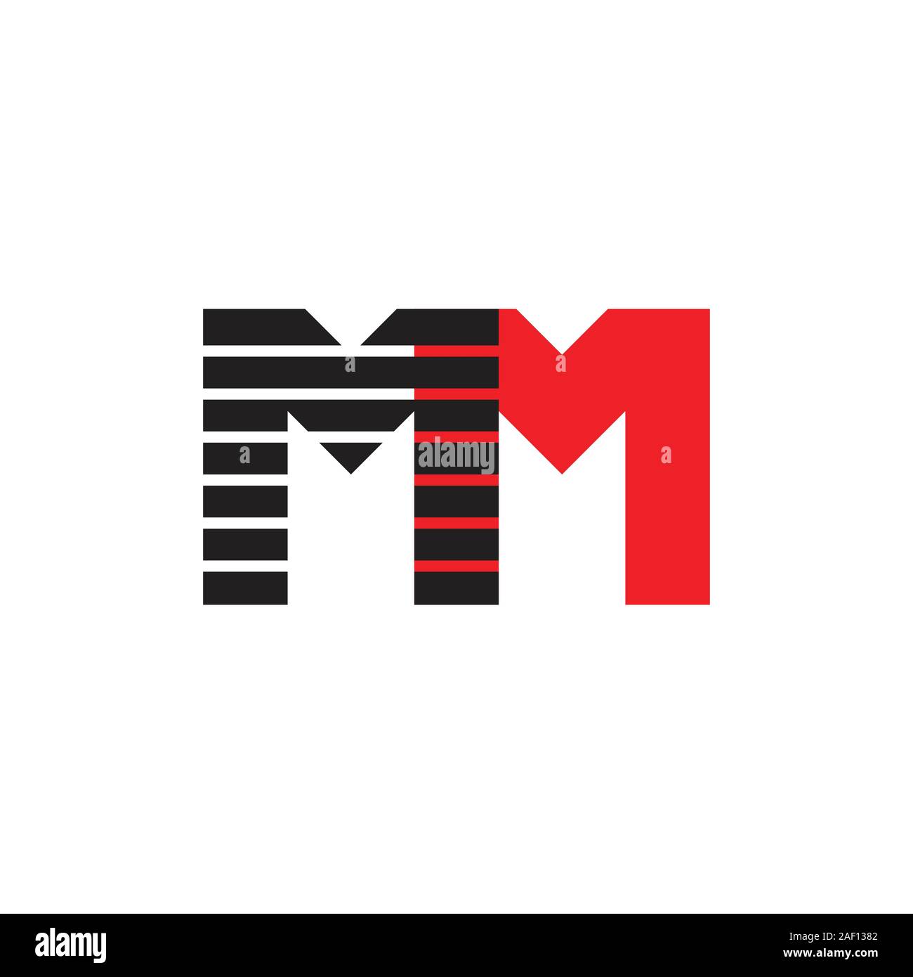 letter mm stripes motion shadow logo vector Stock Vector Image & Art ...