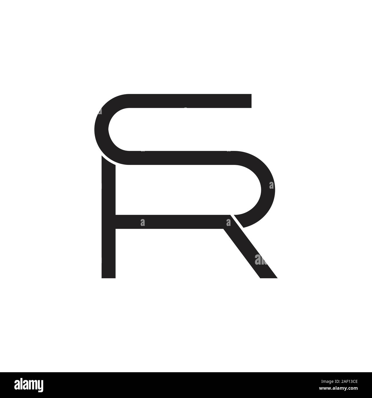 letter sr linked lines art logo vector Stock Vector Image & Art - Alamy