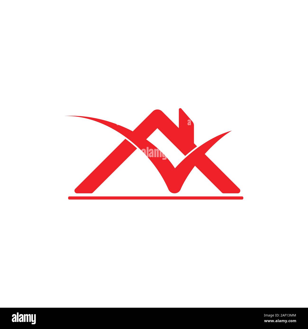 home check mark roof logo vector Stock Vector Image & Art - Alamy