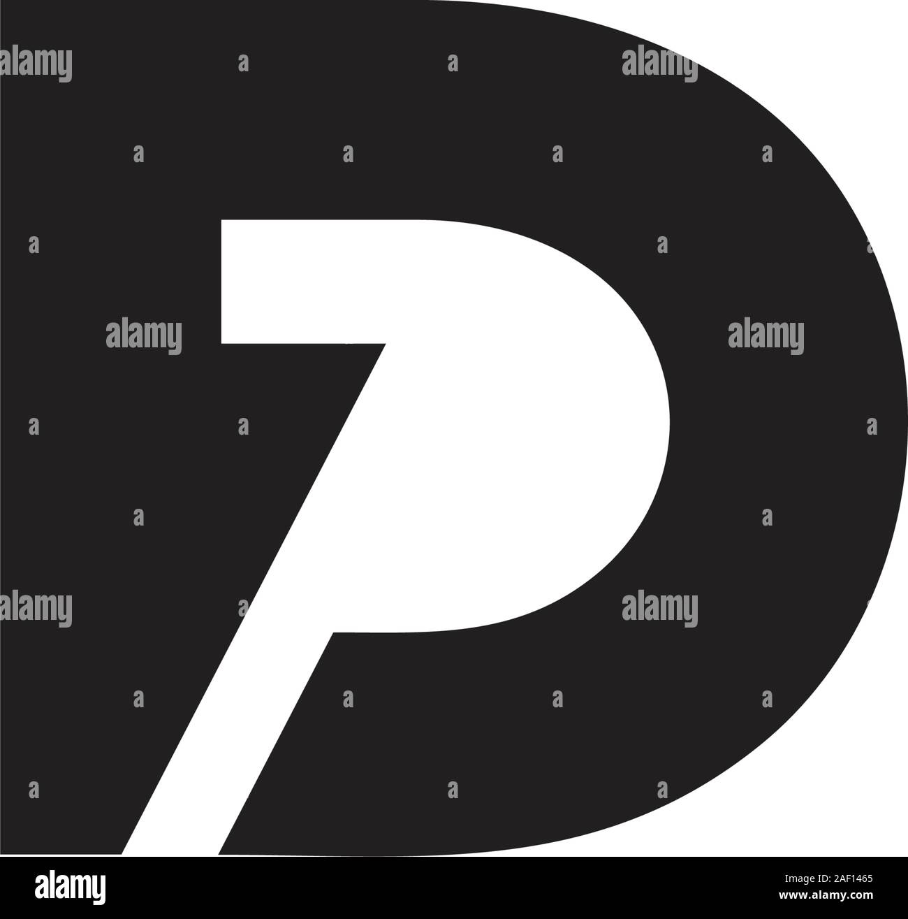 letter dp simple geometric arrow negative space logo vector Stock ...