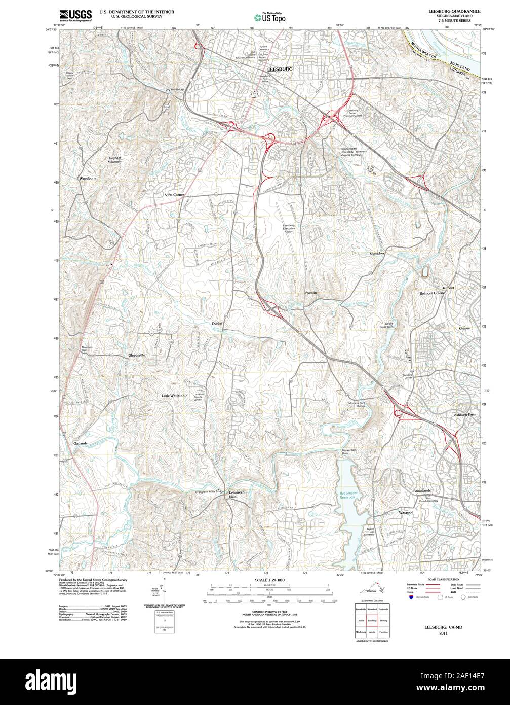 Map of leesburg Cut Out Stock Images & Pictures - Alamy
