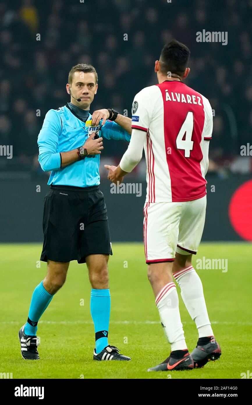 Referee Clement Turpin during Champions league match Ajax-Valencia CF ...