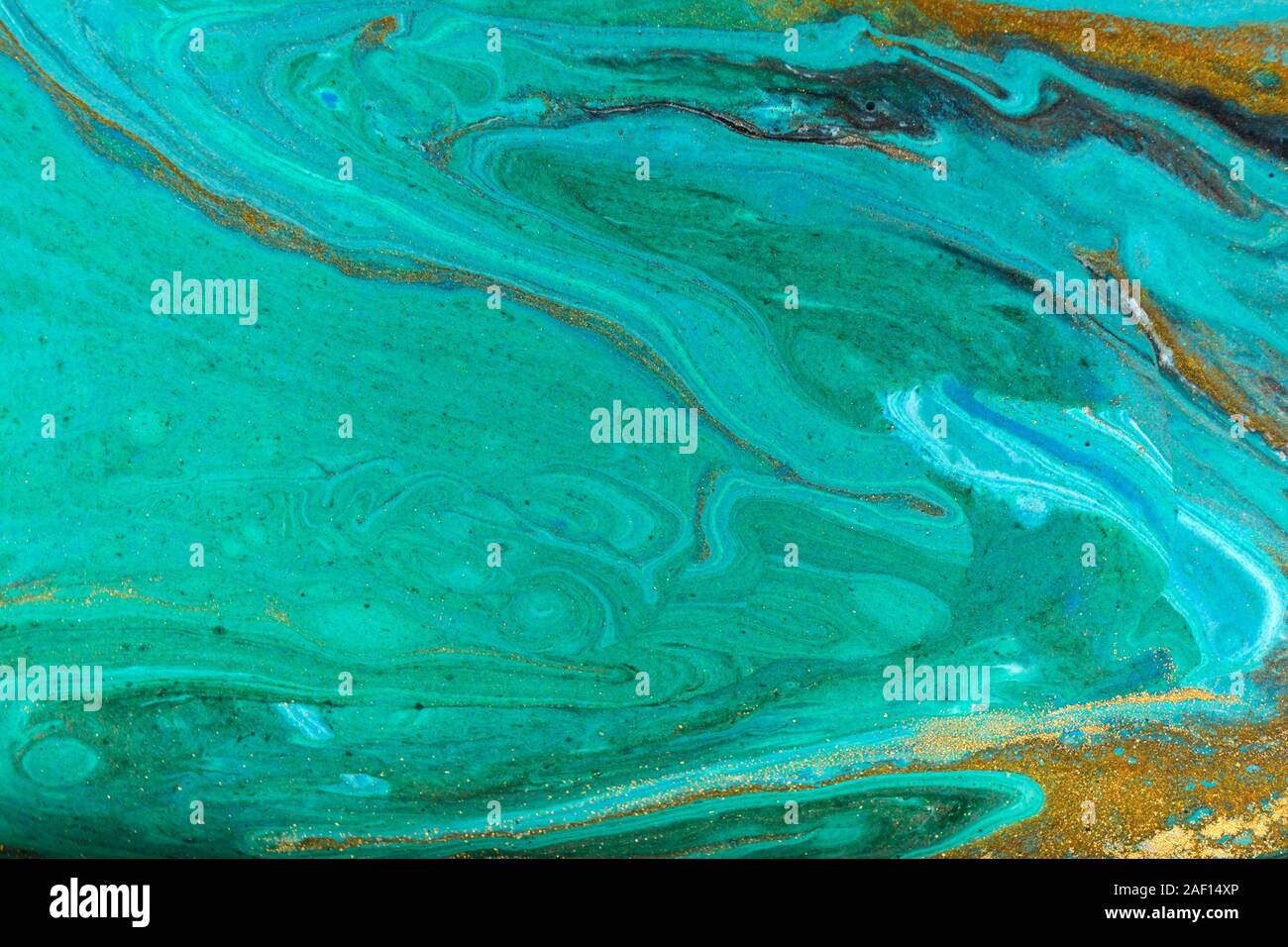 Beautiful simple light blue marble background with layers of gold ...